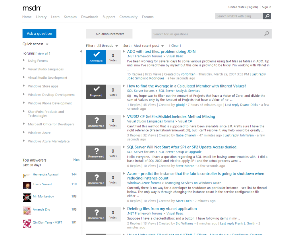 MSDN forums UX refresh - Angela Giese
